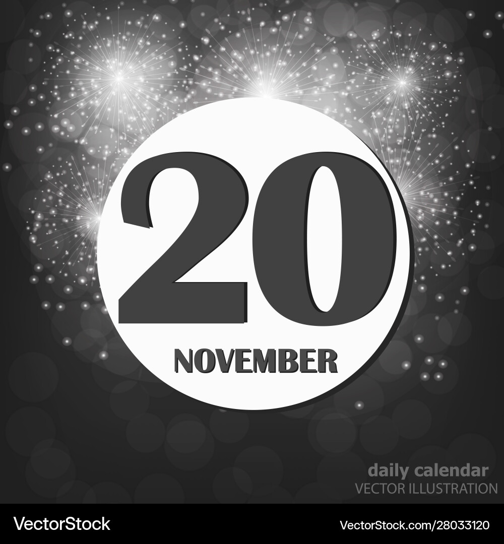 November 20 icon for planning important day Vector Image