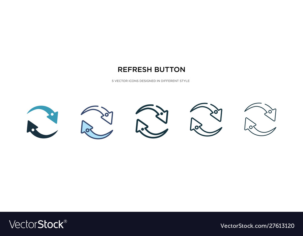 Refresh button icon in different style two Vector Image