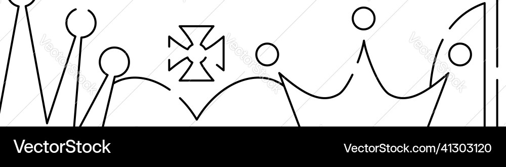 Royal crown related horizontal banner or border Vector Image