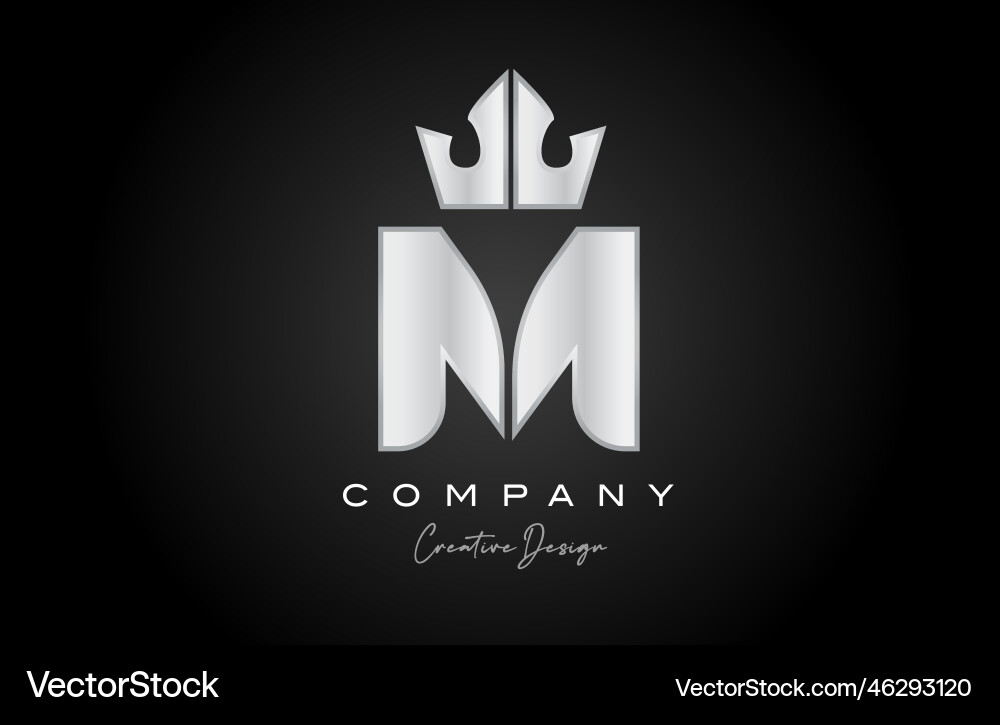 Silver grey alphabet letter logo icon design Vector Image