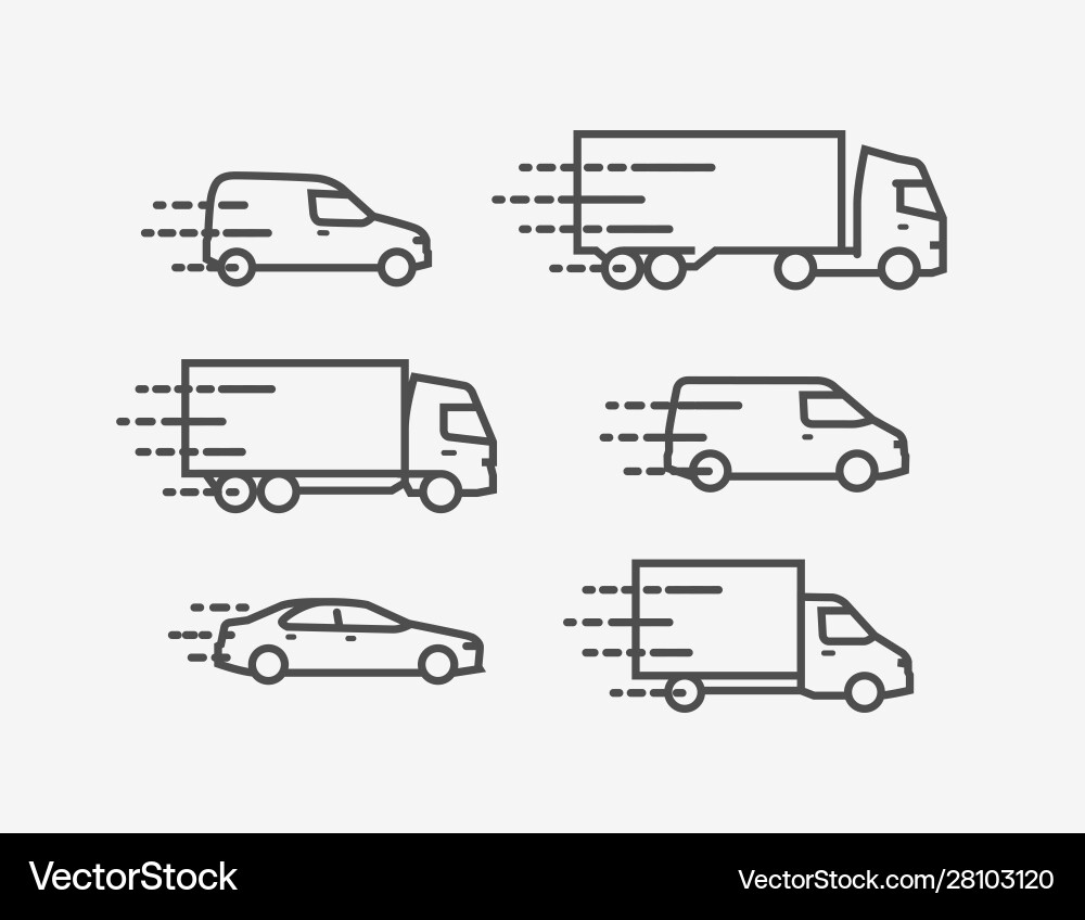 Transportation icon set transport delivery Vector Image