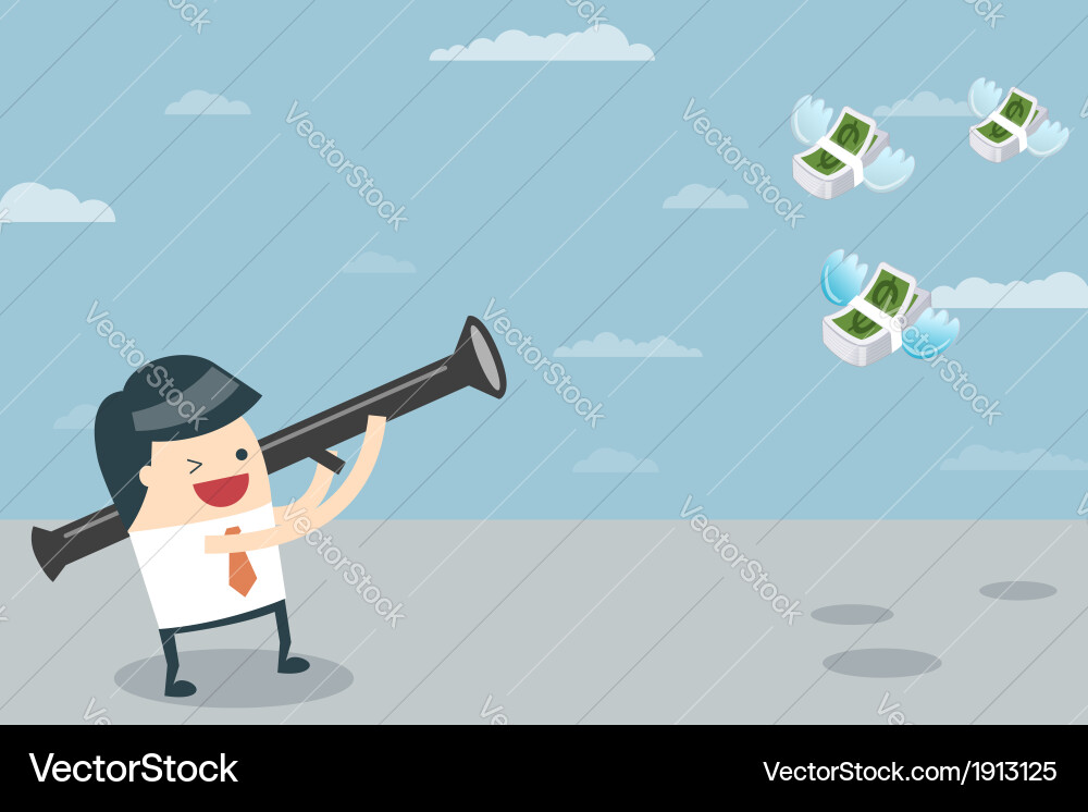 Businessman target with money Royalty Free Vector Image