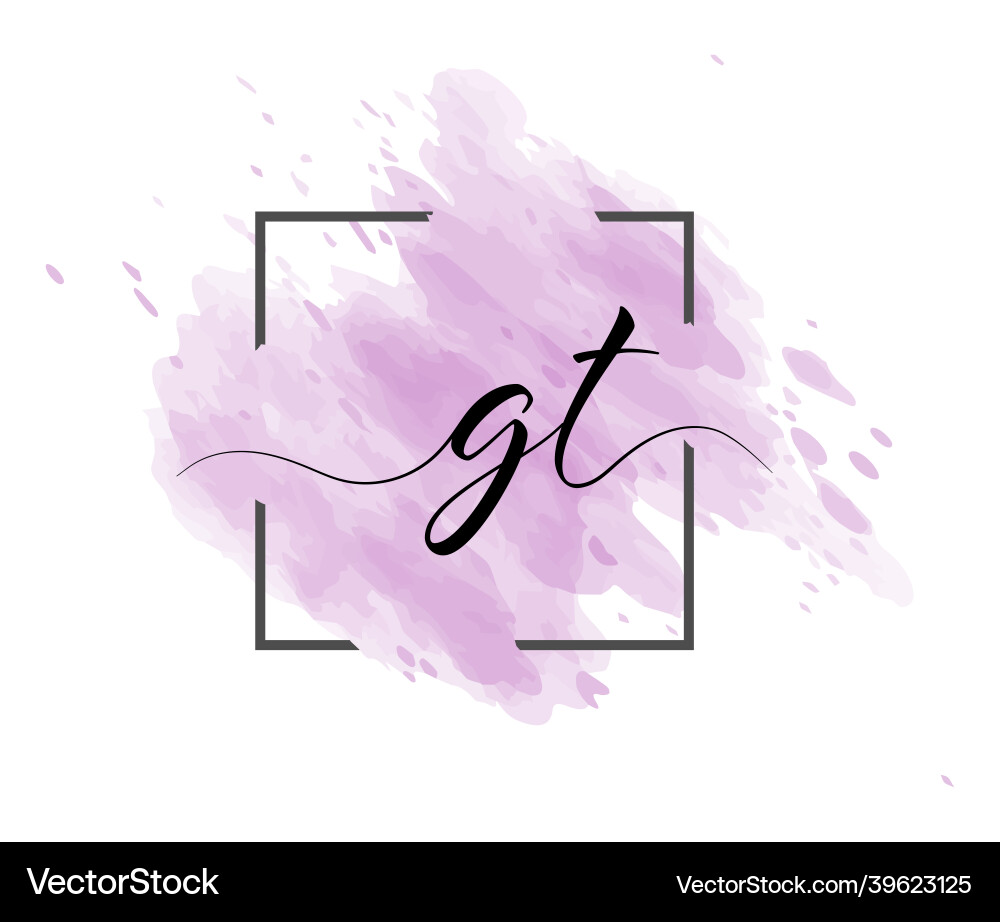 Calligraphic lowercase letters g and t Royalty Free Vector