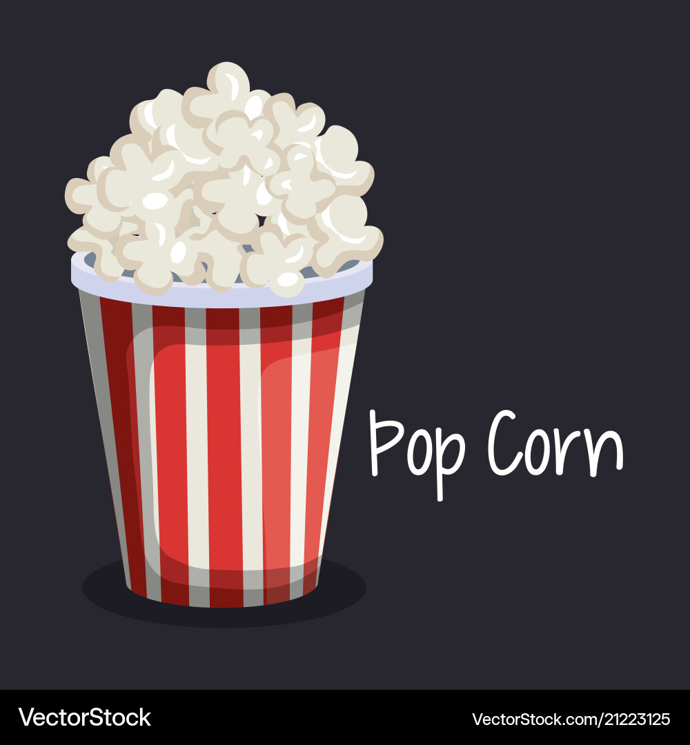 Delicious pop corn fast food Royalty Free Vector Image