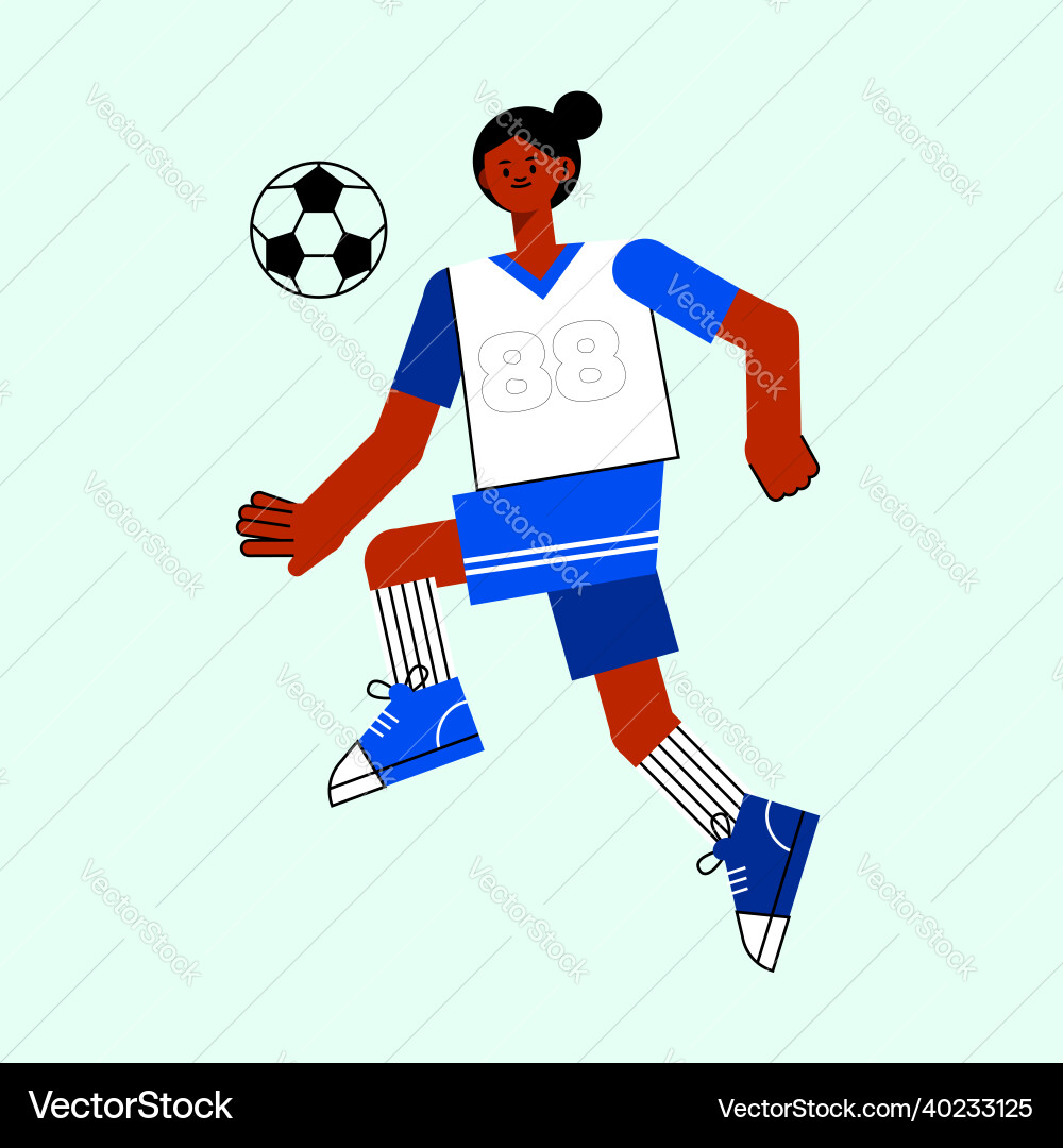 Football player flat design Royalty Free Vector Image