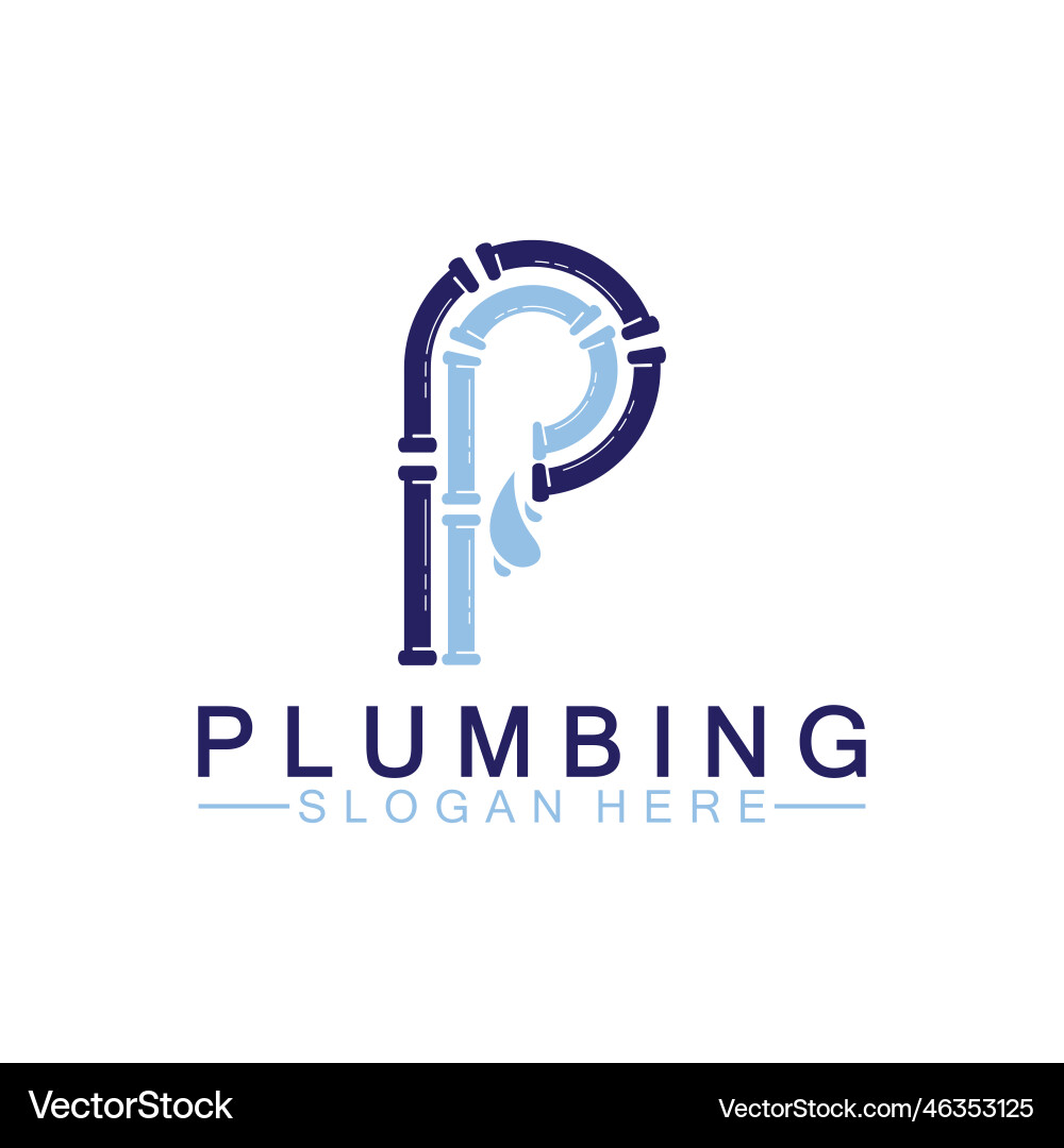 Letter p plumbing logo icon design Royalty Free Vector Image