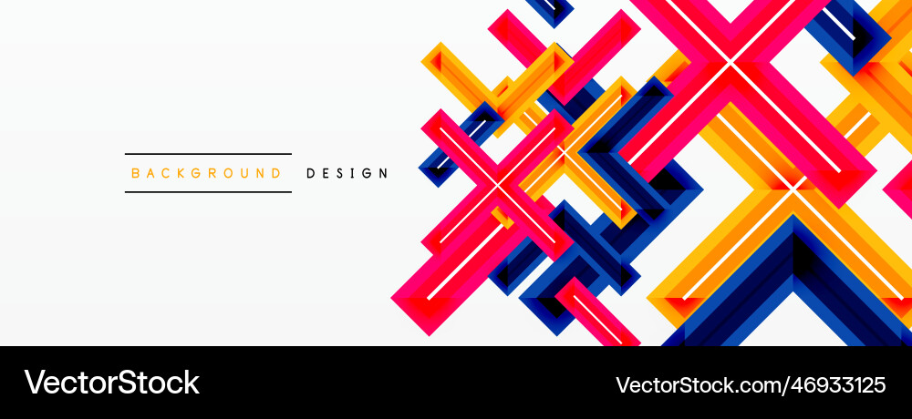 Minimal geometric background cross line design Vector Image