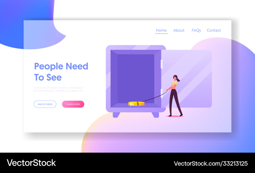 Pauperization capital safety landing page Vector Image
