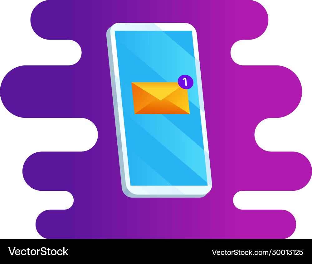 Phone and incoming message on abstract background Vector Image