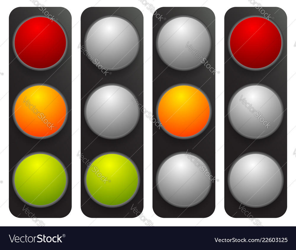 Simple traffic light traffic lamp set Royalty Free Vector