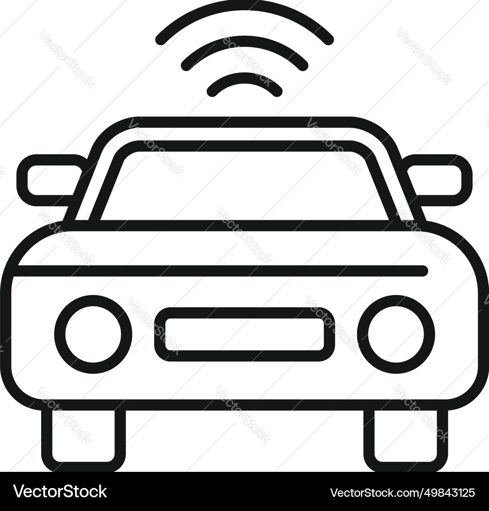 Smart vehicle safety icon outline control Vector Image