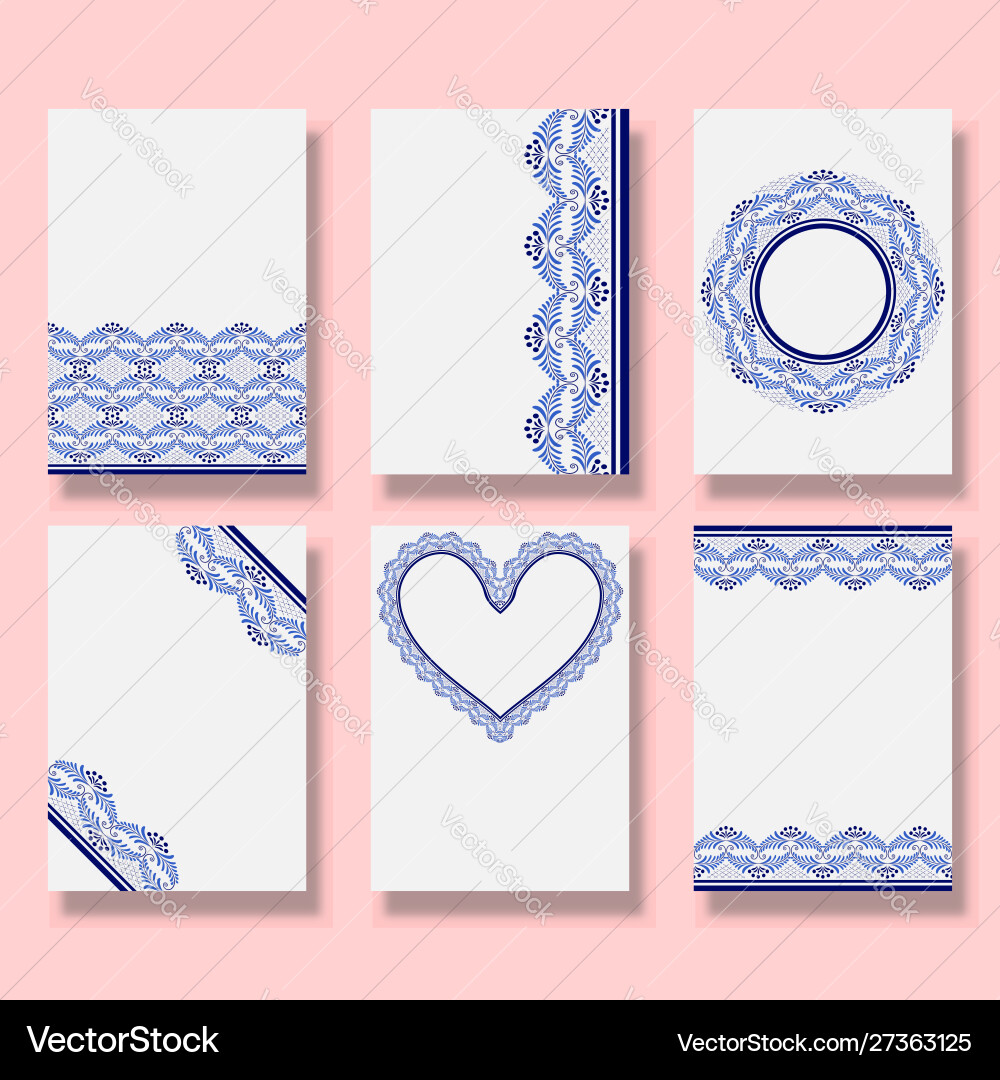 Wedding invitation templates set cover design Vector Image