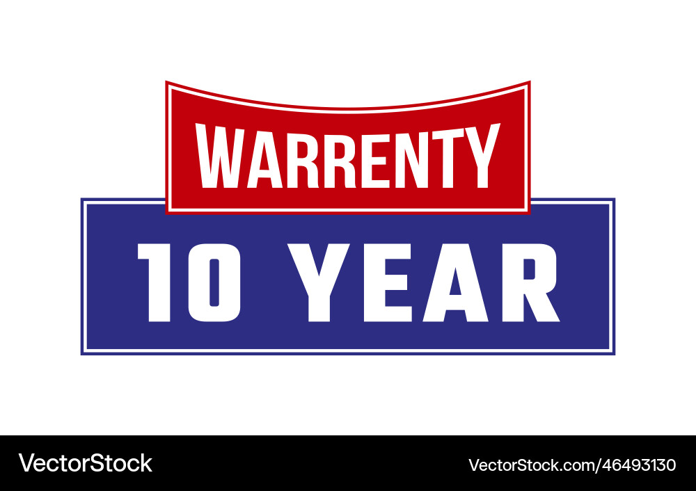 10 year warranty seal Royalty Free Vector Image