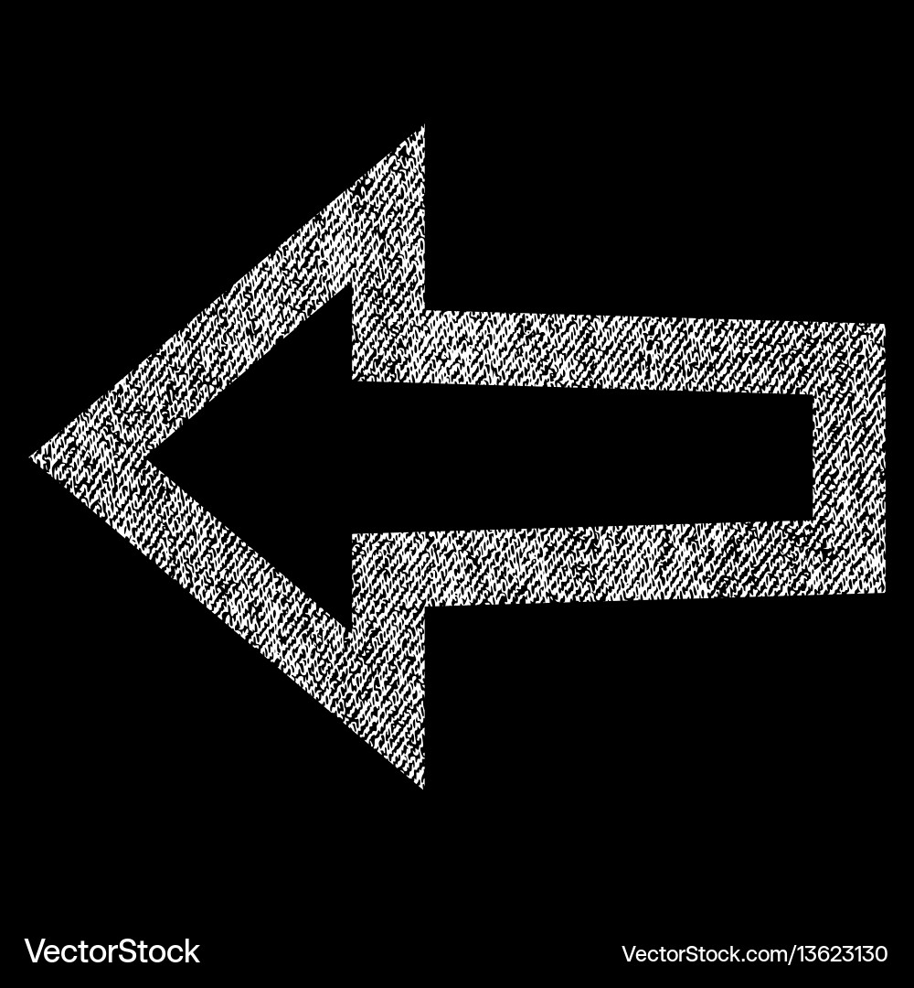 Arrow left fabric textured icon Royalty Free Vector Image