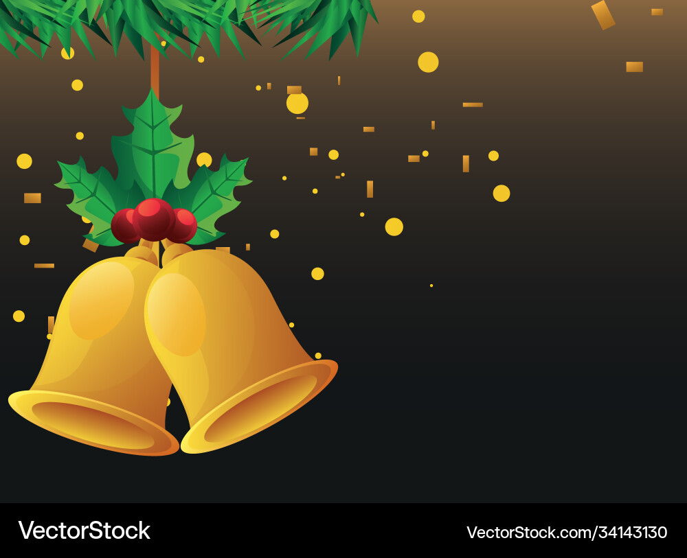 Christmas banner with decorative bells Royalty Free Vector