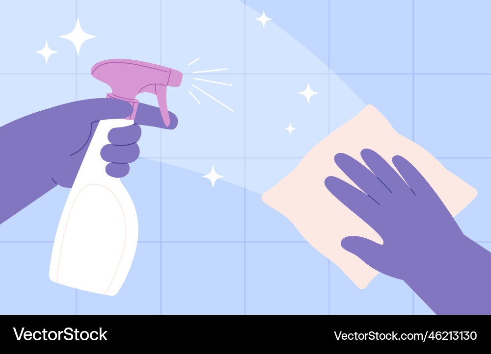 Cleaning surface kitchen with wipes wet cloth Vector Image