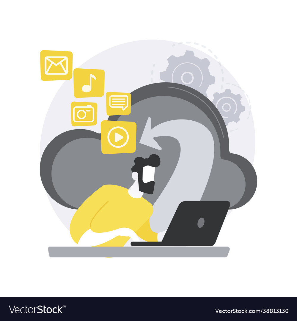 Cloud based engine abstract concept Royalty Free Vector