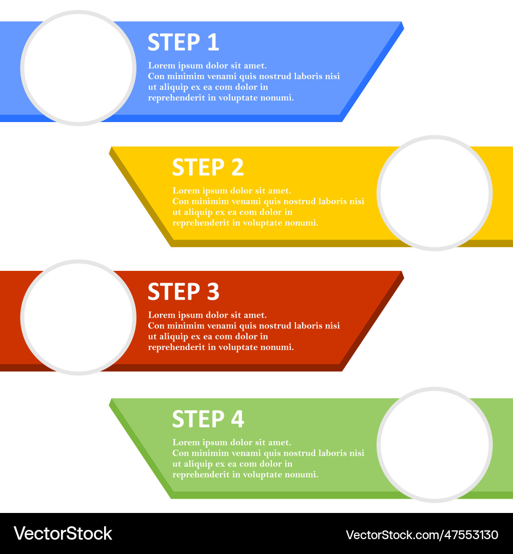Colorful infographic with numbers 4 options Vector Image