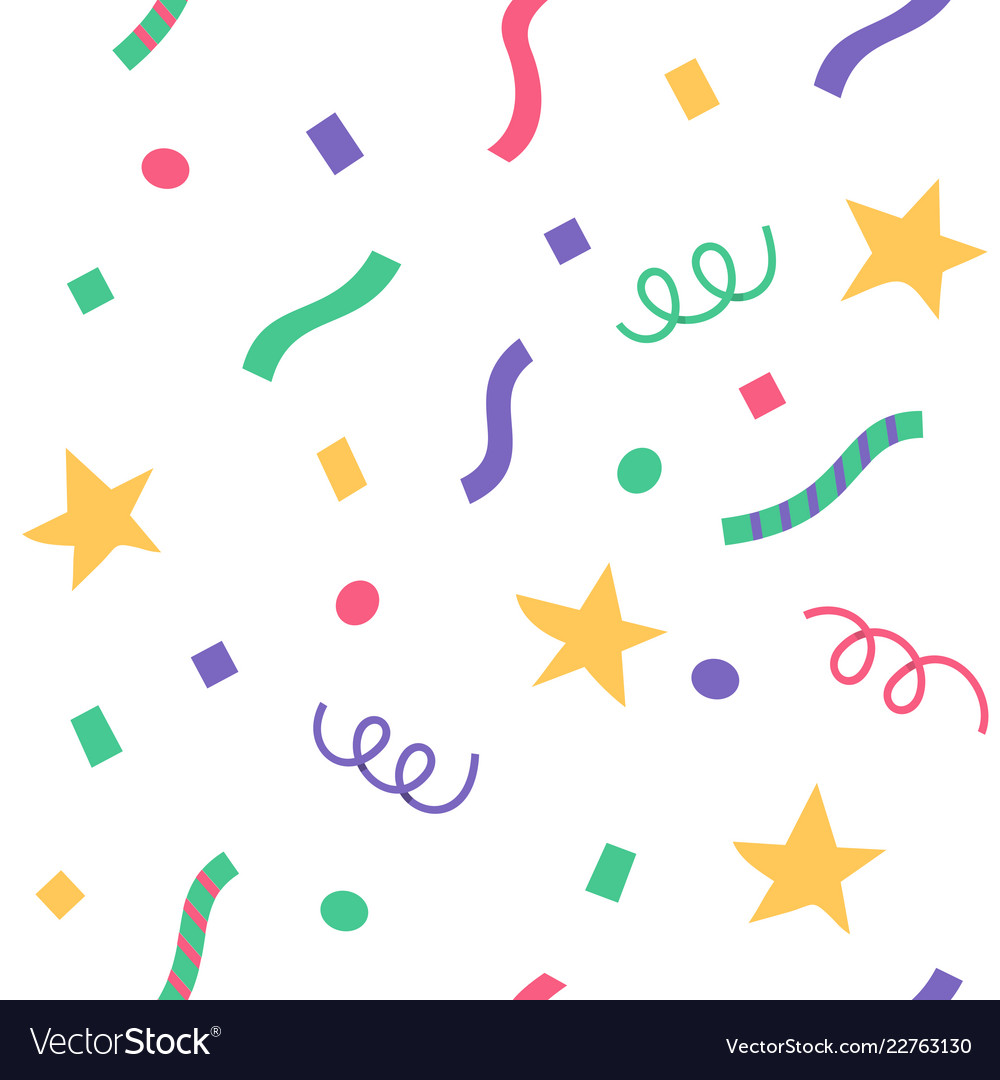 Confetti and stars in a flat style holiday Vector Image Confetti and stars in a flat style holiday Vector Image