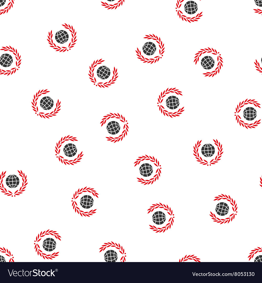 Global emblem flat seamless pattern Royalty Free Vector