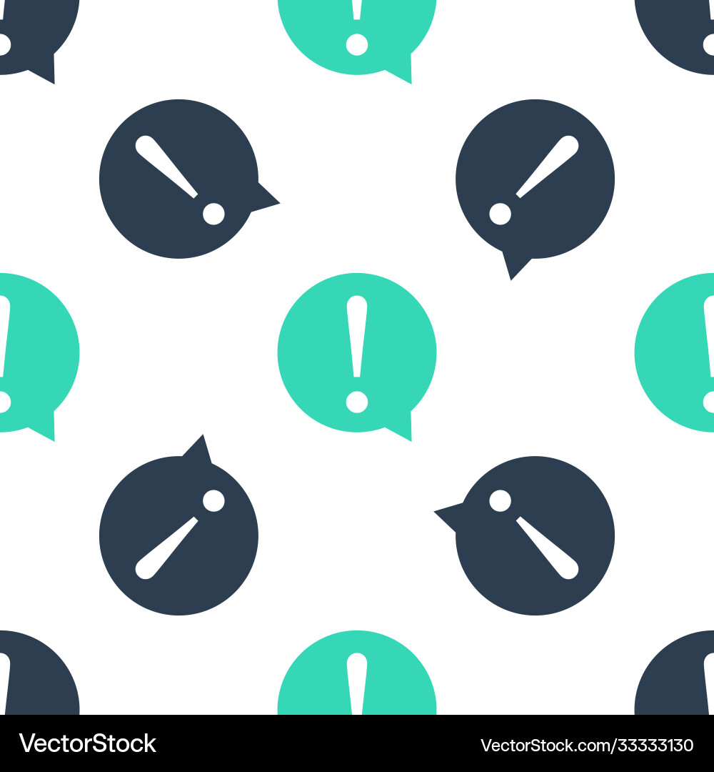 Green exclamation mark in circle icon isolated Vector Image