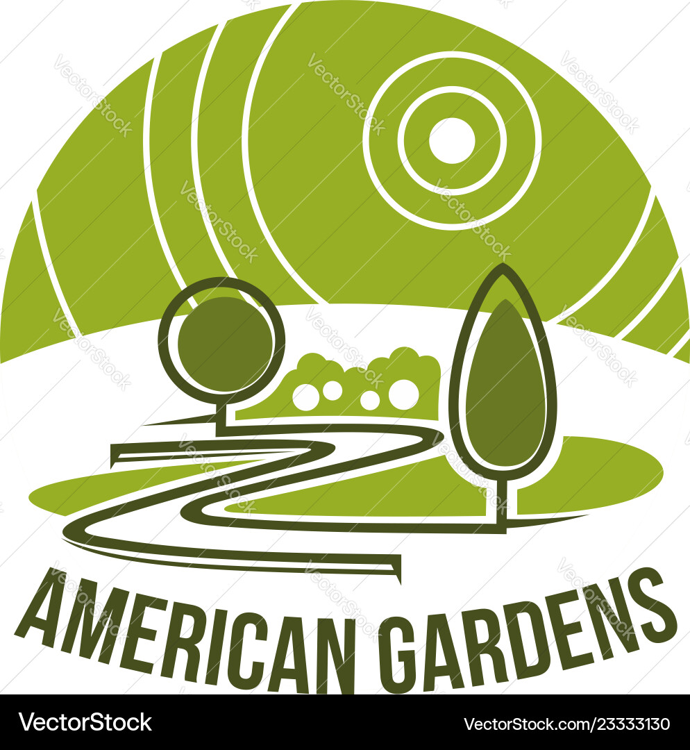 Green landscape association eco icon Royalty Free Vector