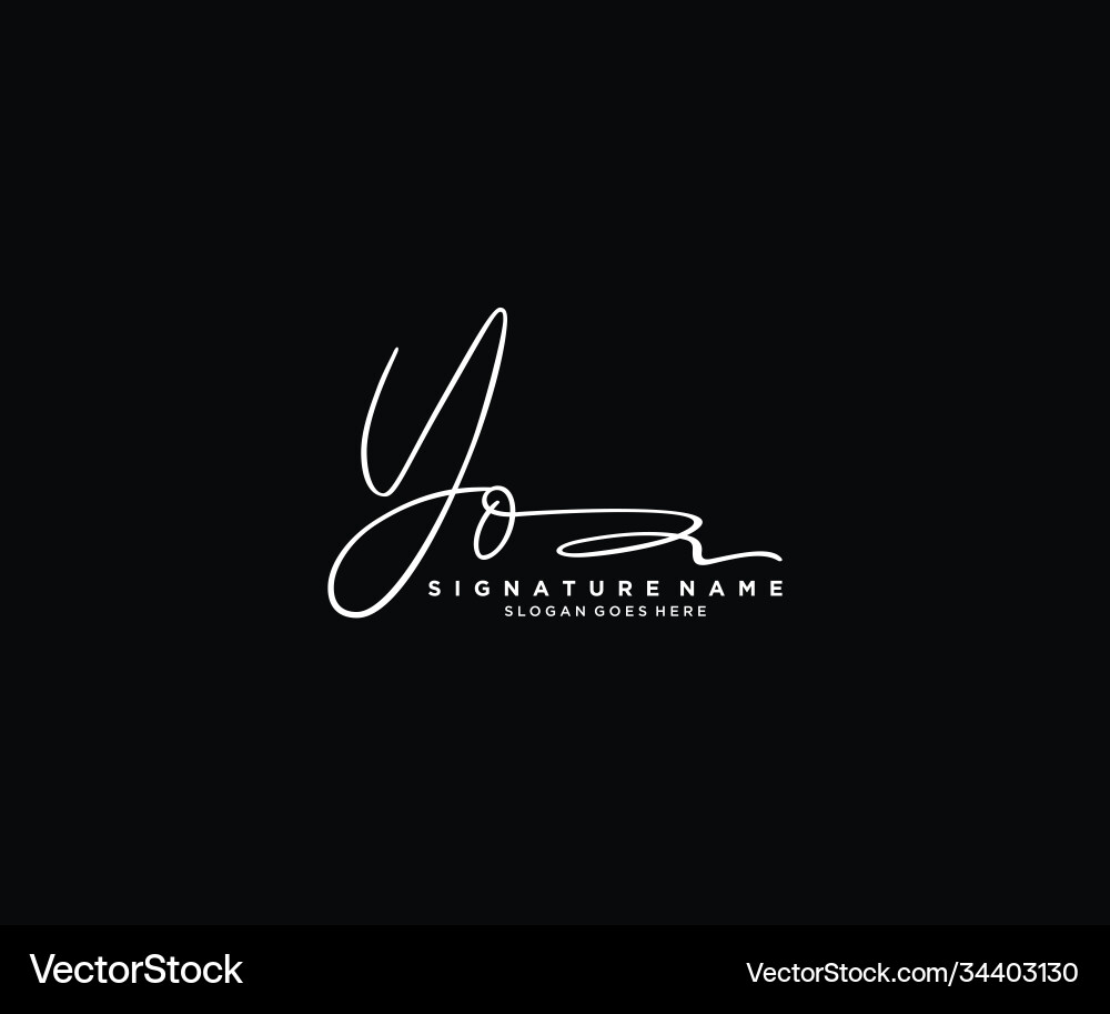 Letter yo signature logo template Royalty Free Vector Image