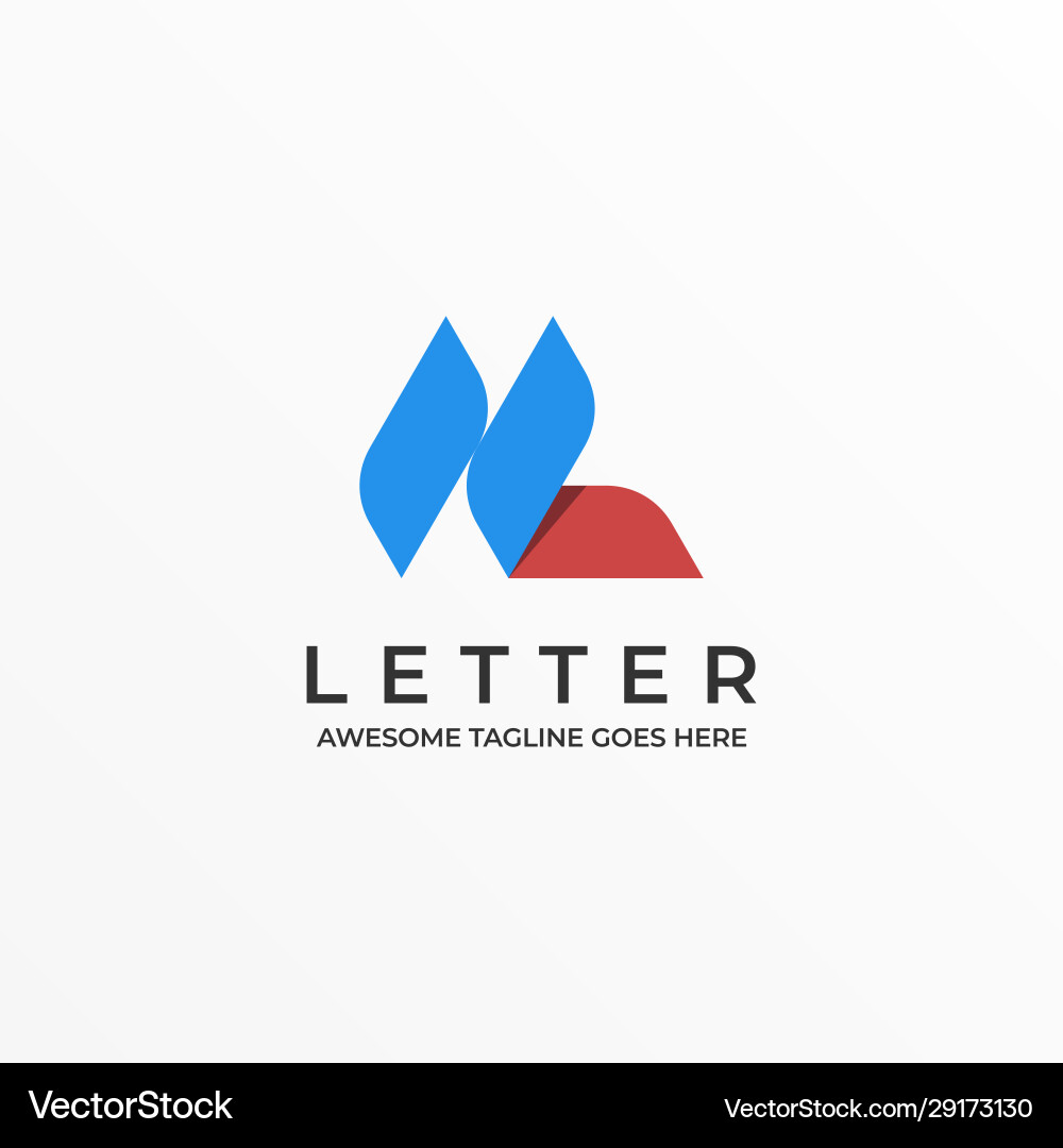 Logo abstract letter n line art style Royalty Free Vector