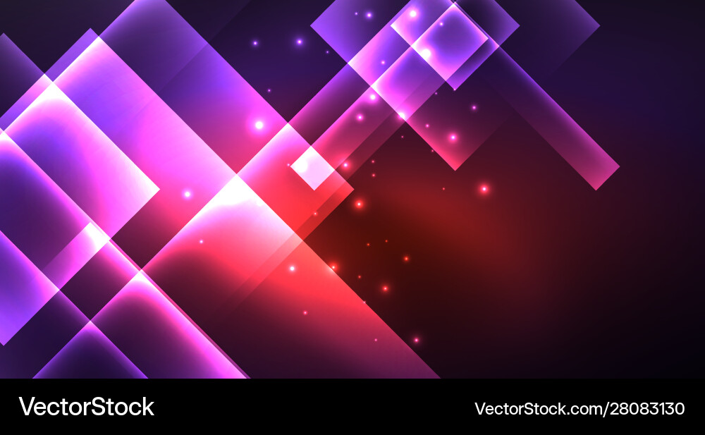 Neon shiny color squares on black modern template Vector Image