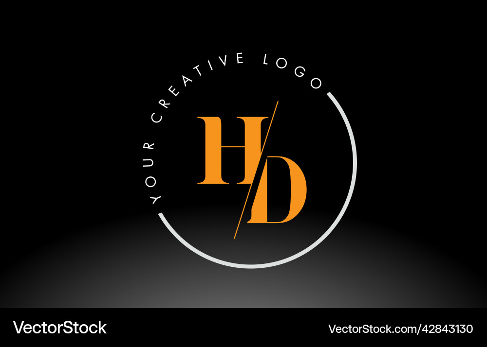 Orange hd serif letter logo design with creative Vector Image