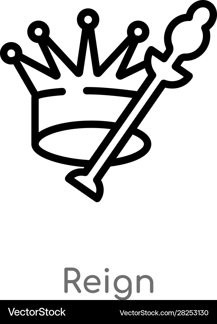 Outline reign icon isolated black simple line Vector Image