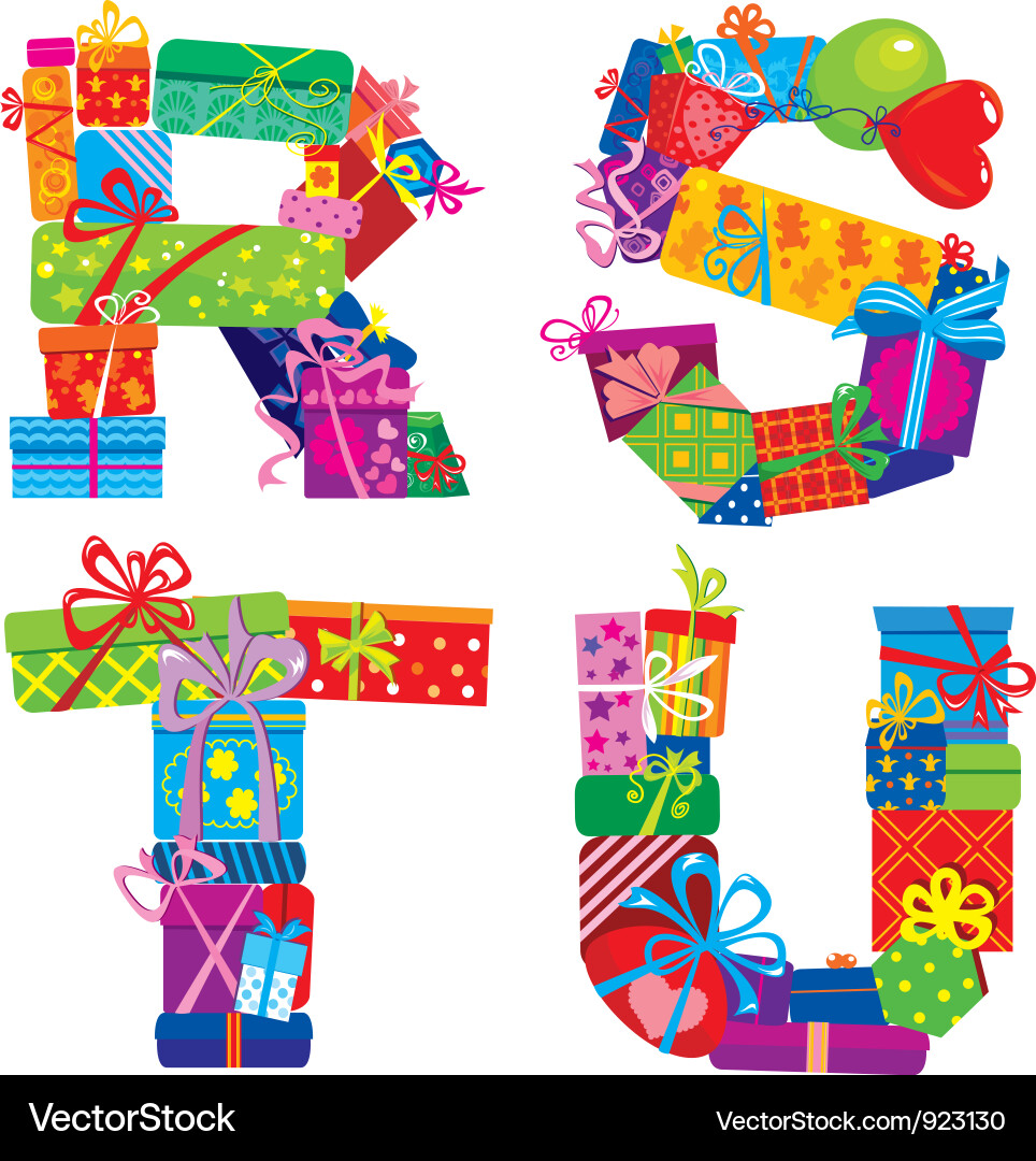 RSTU - english alphabet Royalty Free Vector Image