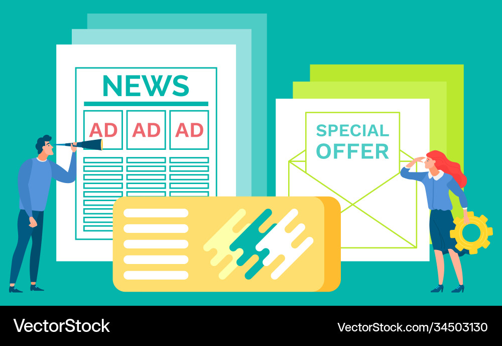 Special offer advertisements ads on newspaper Vector Image