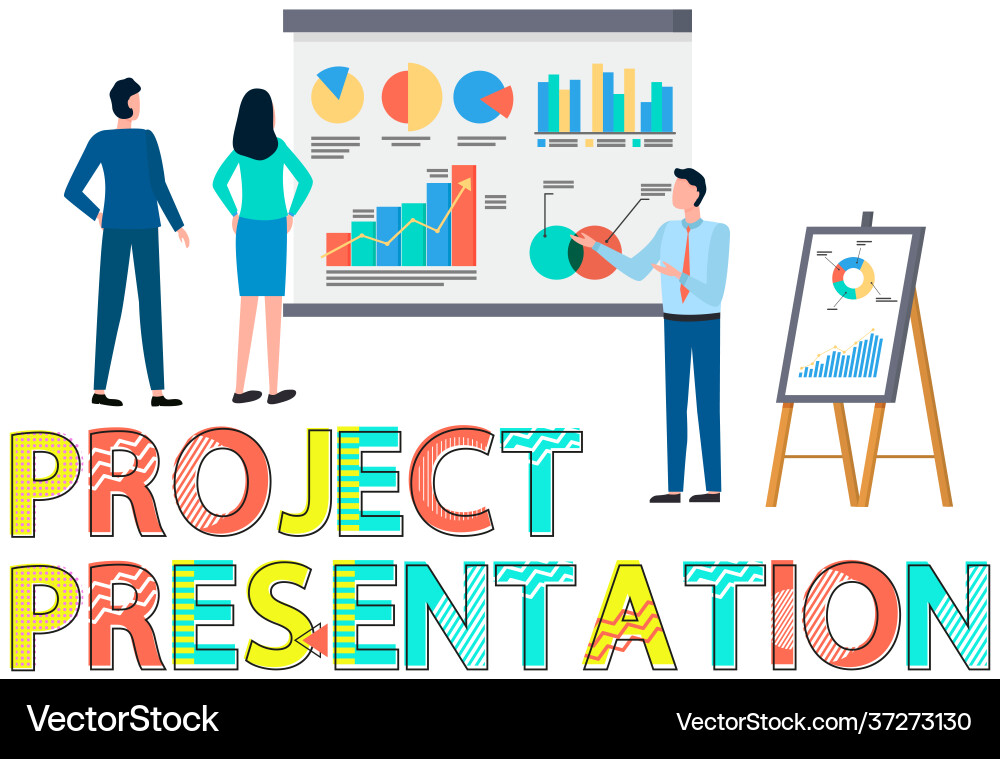 Successful business project presentation company Vector Image