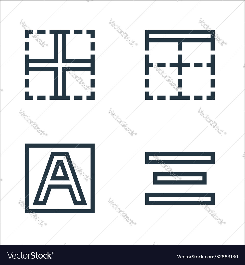 Text editor line icons linear set quality line Vector Image