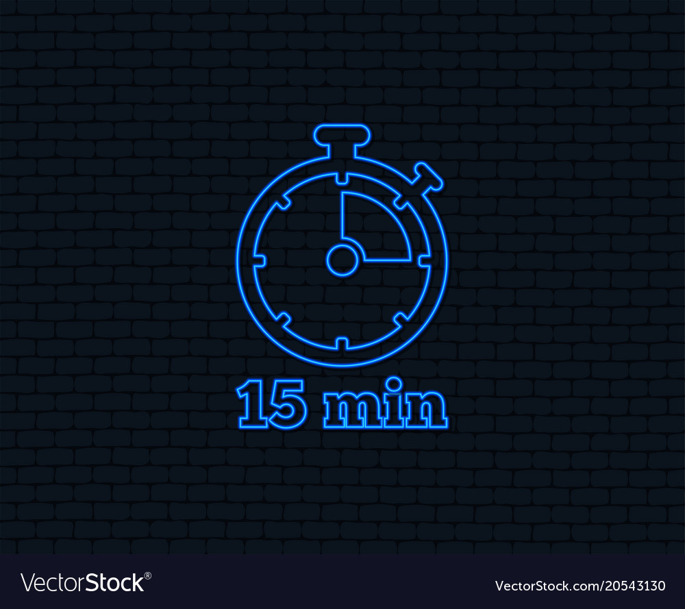 Timer sign icon 15 minutes stopwatch symbol Vector Image Timer sign icon 15 minutes stopwatch symbol Vector Image