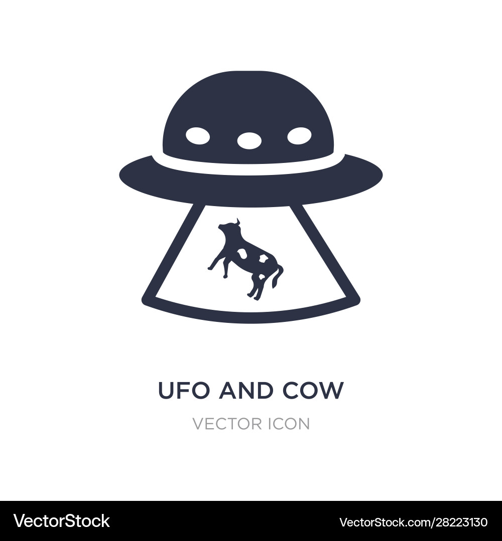 Ufo and cow icon on white background simple Vector Image