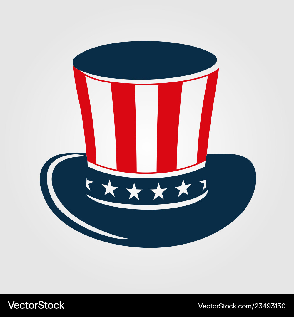 Uncle sams hat icon isolated on white background Vector Image