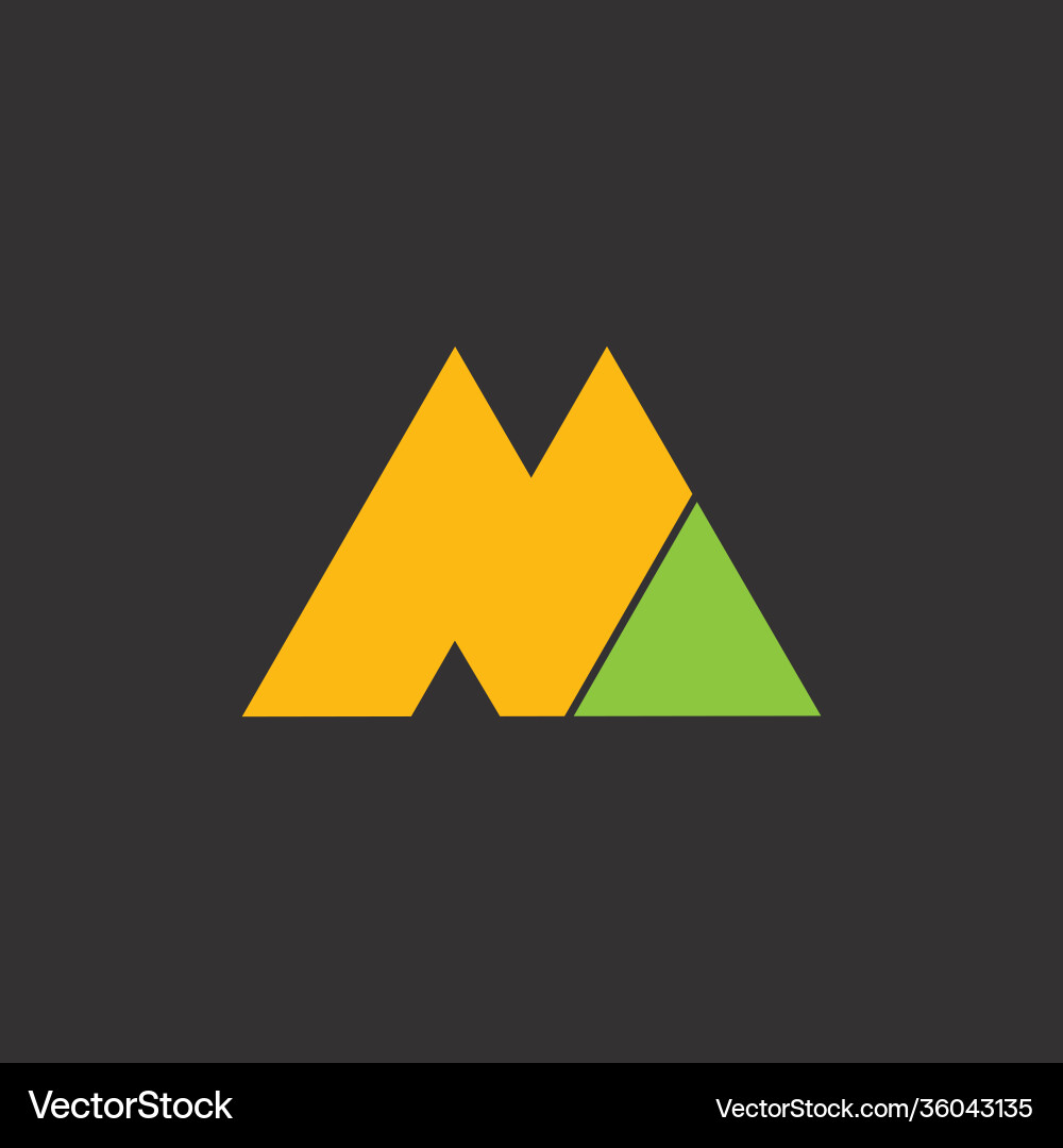 Abstract letter nm simple geometric logo Vector Image