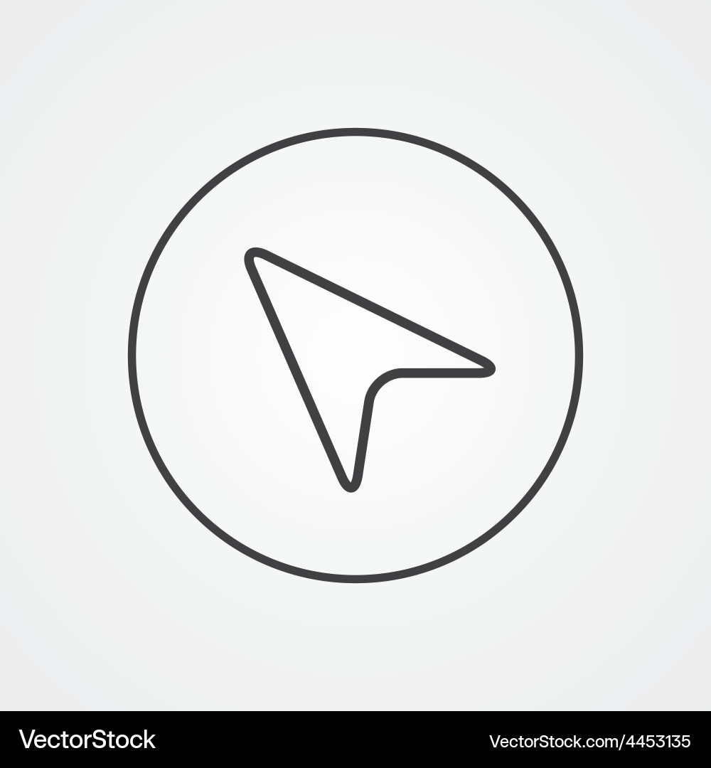 Arrow cursor outline symbol dark on white Vector Image