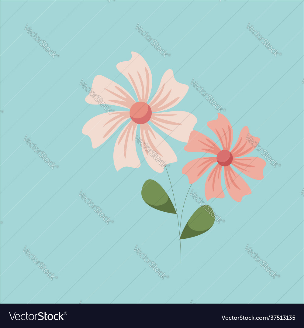 Beautiful spring flower design flat Royalty Free Vector
