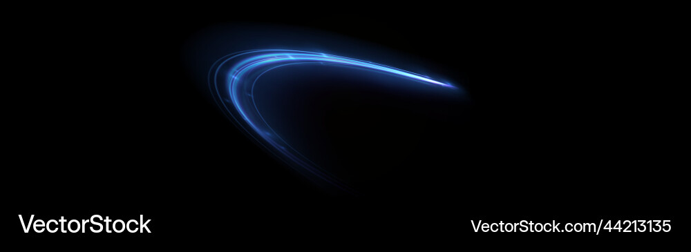 Blue light trail wave speed trace line twirl Vector Image