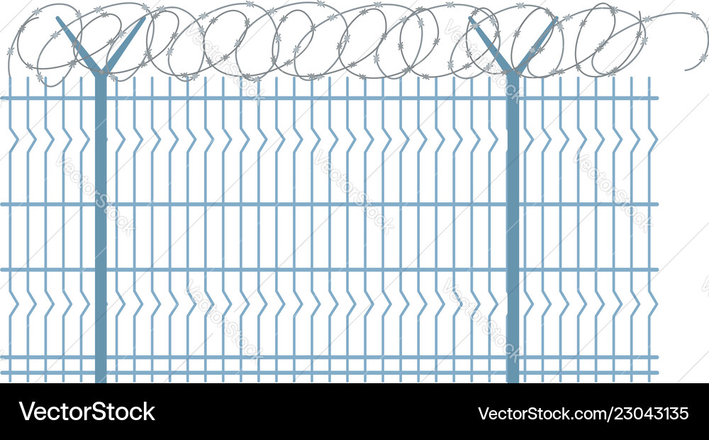 Border metal fence icon flat style Royalty Free Vector Image