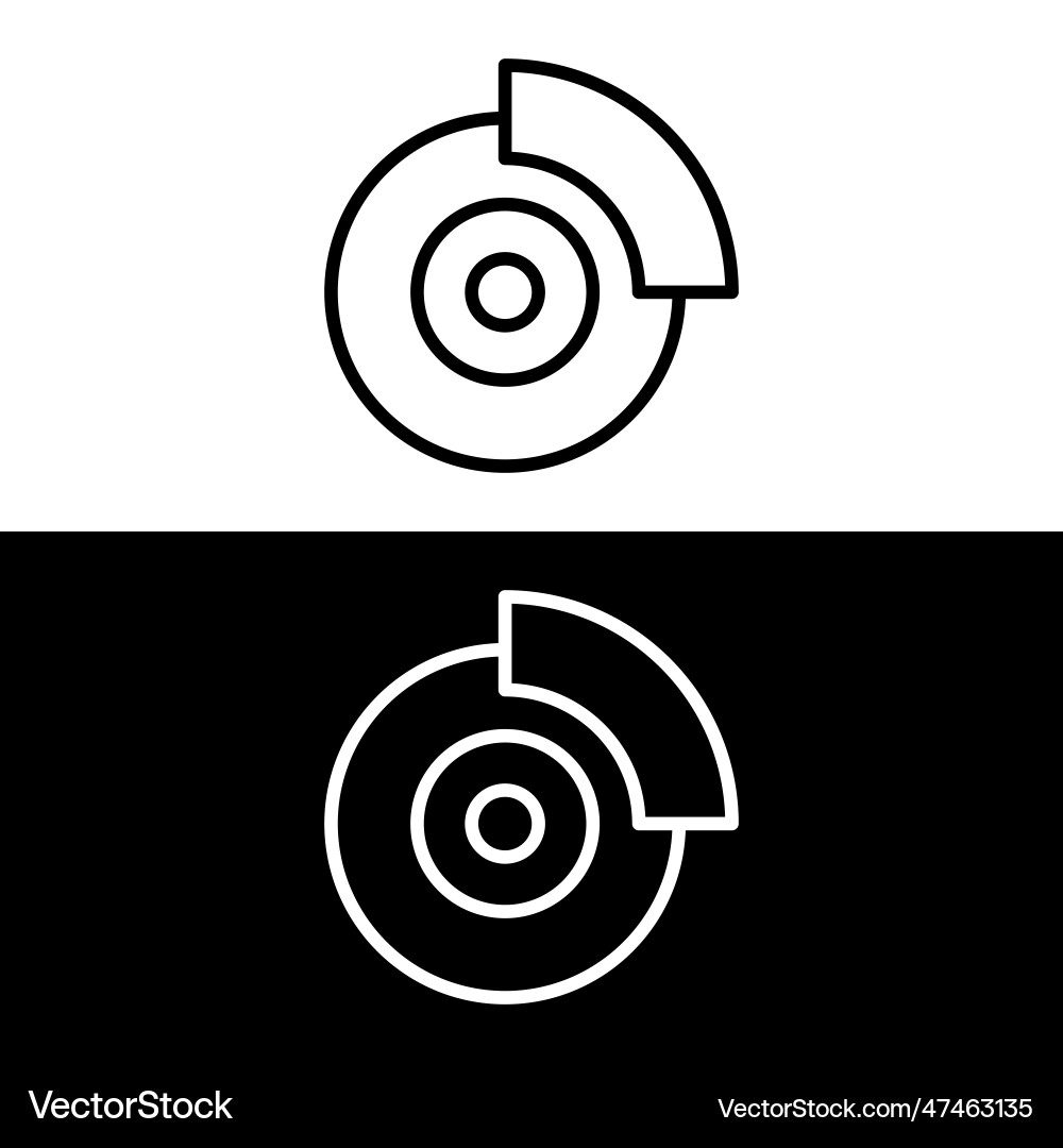 Car brake disc line icon linear style Royalty Free Vector