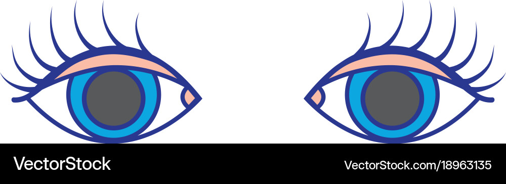 Colorful vision eyes with eyelashes style design Vector Image