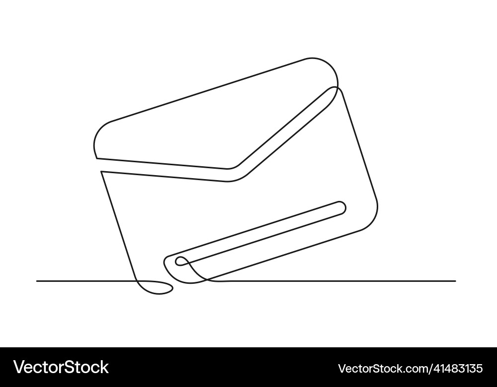 Continuous drawing of one line an mail Royalty Free Vector