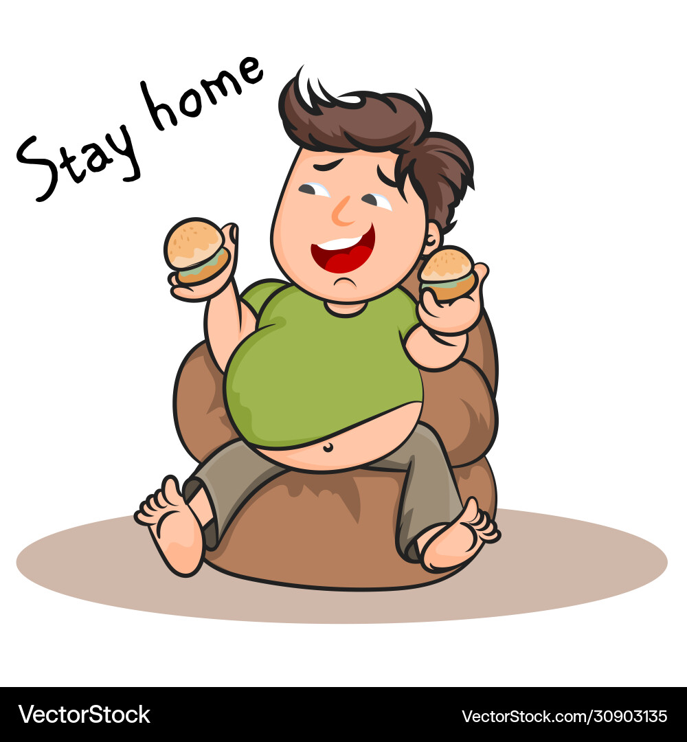 Cute cartoon stay home Royalty Free Vector Image