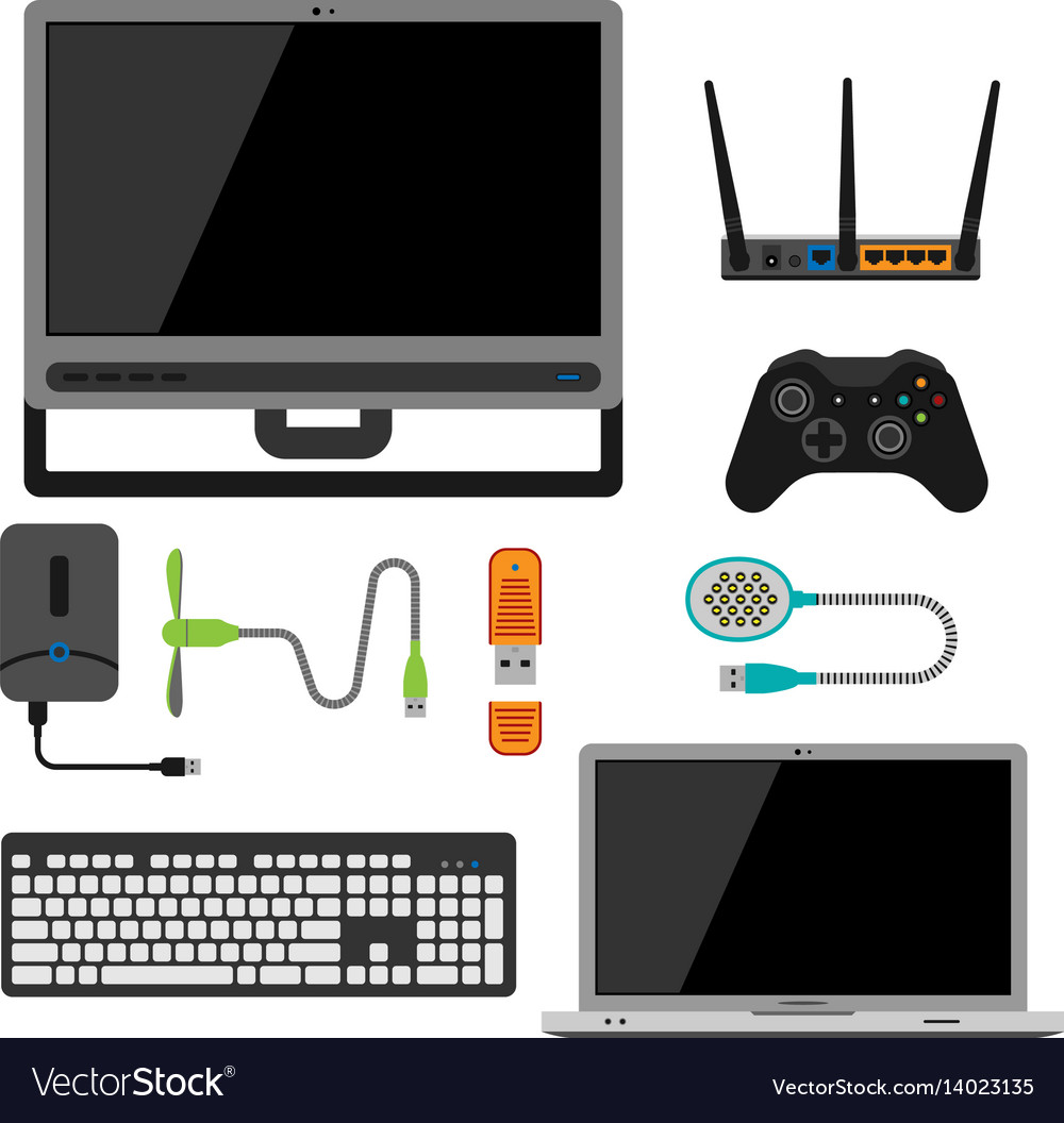 Electronic gadgets icons technology electronics Vector Image Electronic gadgets icons technology electronics Vector Image