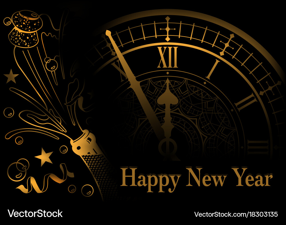 Happy new year greeting Royalty Free Vector Image