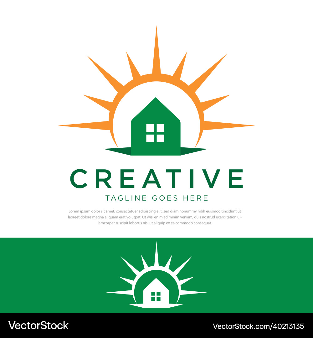 House logo in the sun Royalty Free Vector Image